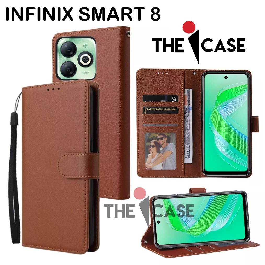 Jual Casing infinix smart 8 model flip buka tutup case kulit ada tempat ...