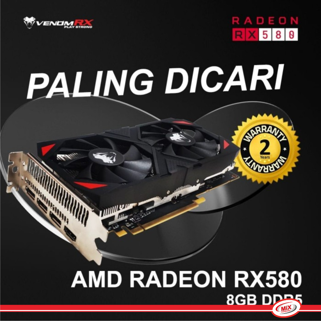 Jual VGA VENOMRX RADEON RX580 8GB DDR5 CARD | Shopee Indonesia