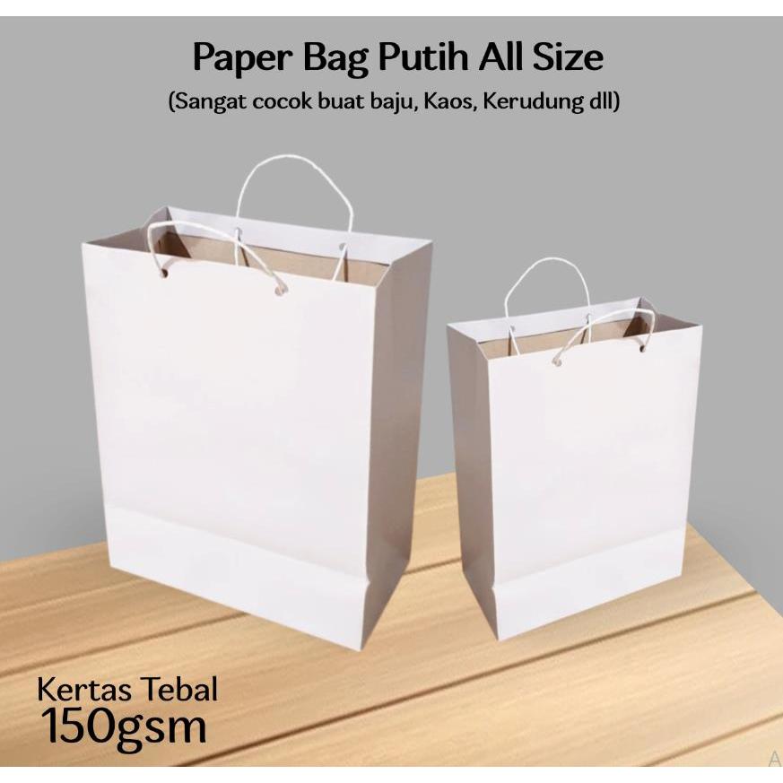 Jual Paper Bag Jumbo Warna Putih All Size Packing Olshop , White Craft ...