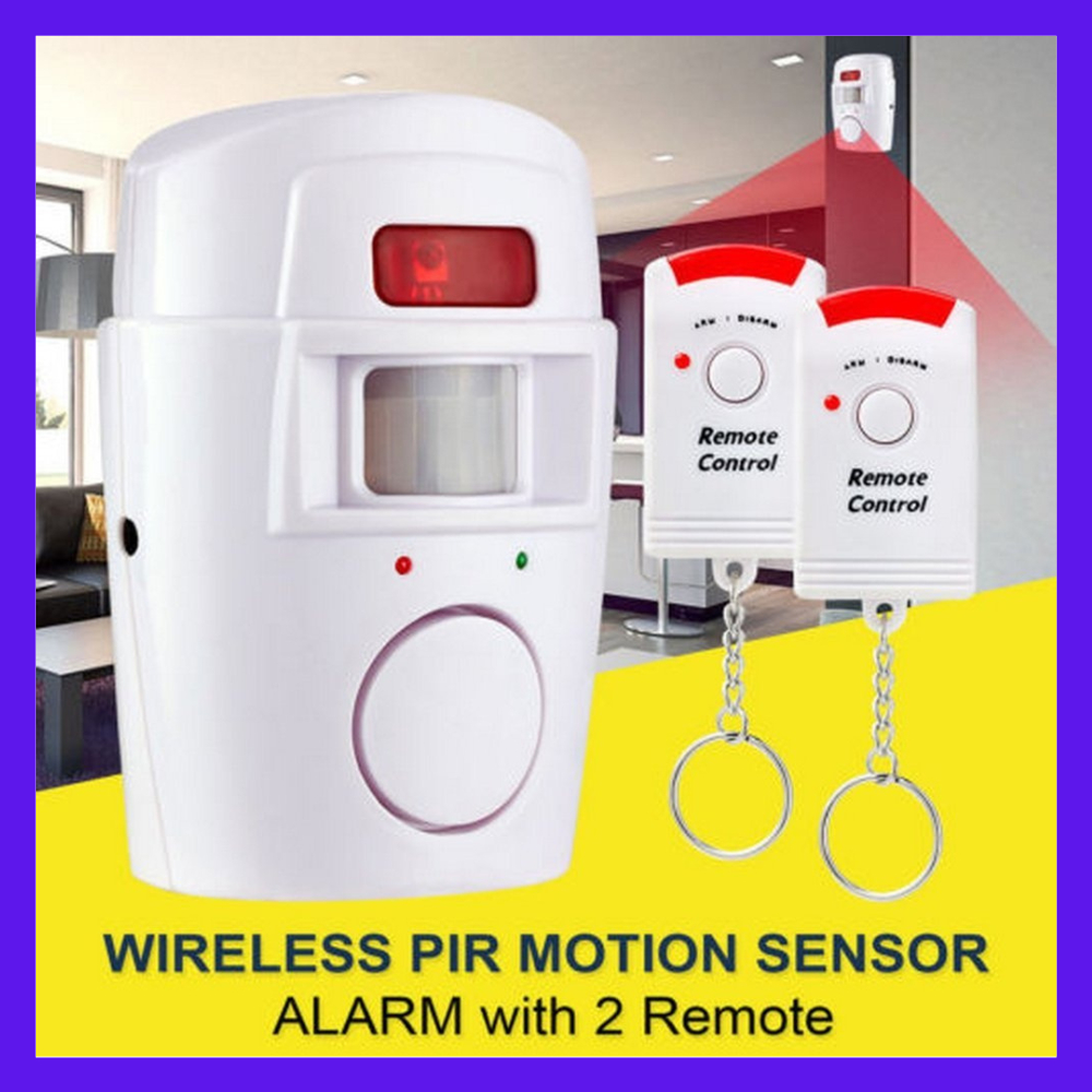 Jual Alarm Anti Maling Infrared Pir Sensor Gerak 2 Remote Larm Pintu