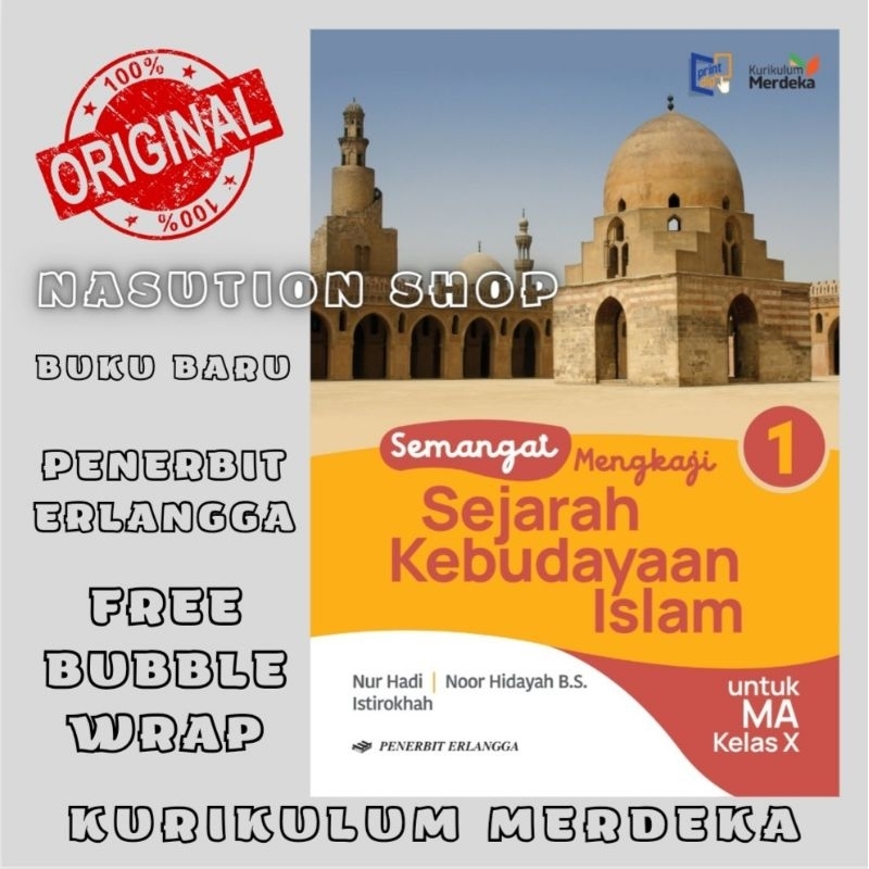 Jual Buku Kelas 1 / X 10 MA Erlangga Kurikulum Merdeka Madrasah Aliyah - Bahasa Arab Akidah ...