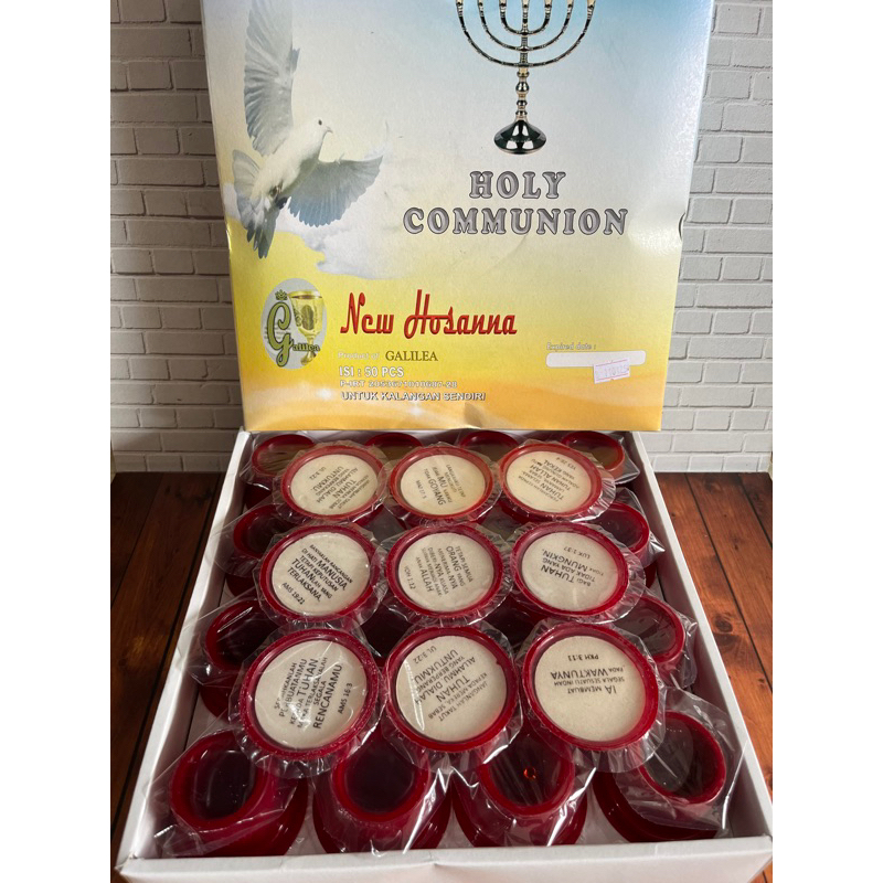 Jual roti perjamuan Kudus terbaru Hosti ayat besar+anggur cup NEW ...