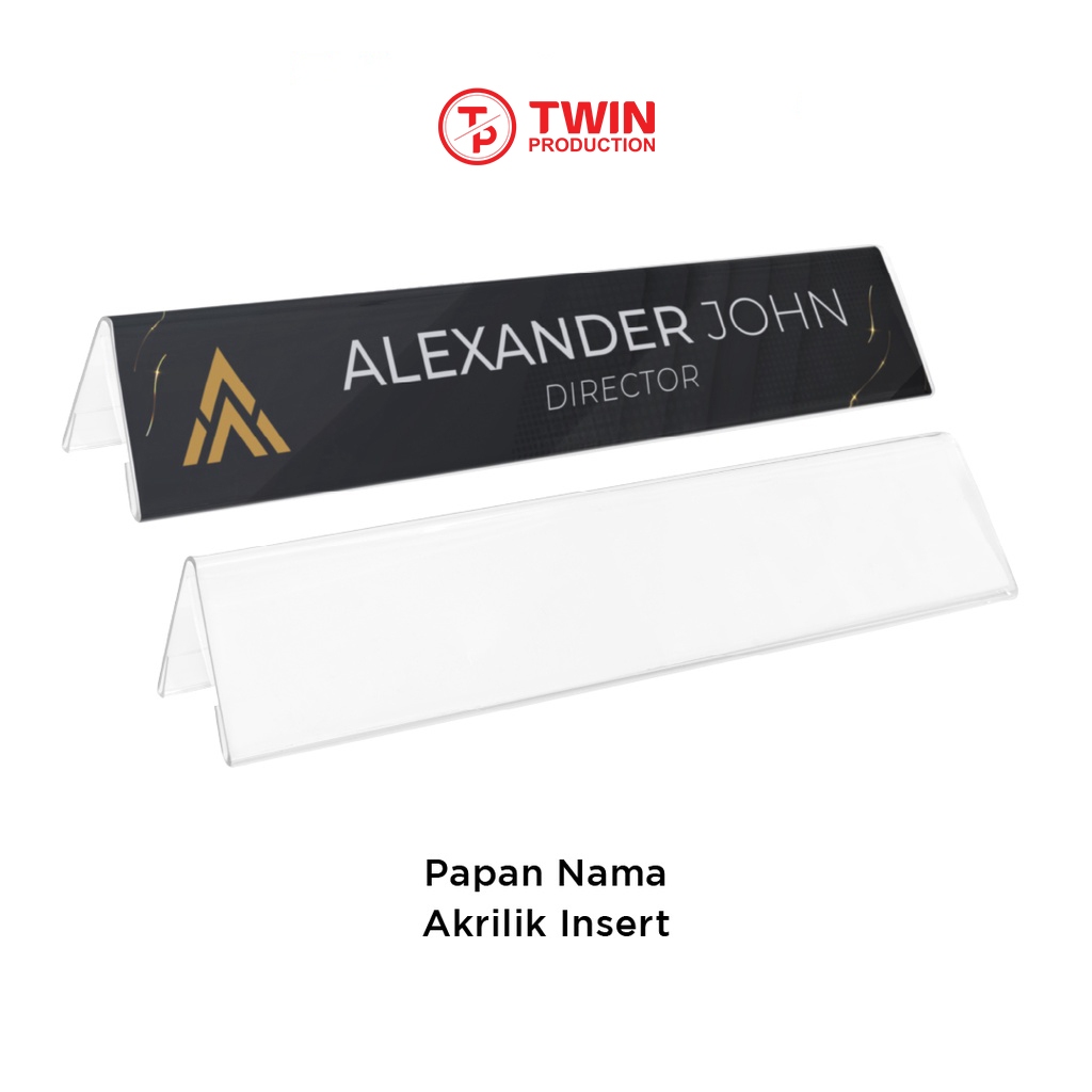 Jual Desk Name Plate Holder Insert Paper Acrylik - Name Tag Meja ...