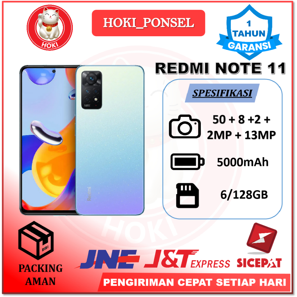 Jual Smartphone tipe REDMI NOTE 11 RAM 6/128GB Layar Ammoled FDH+6,43 ...