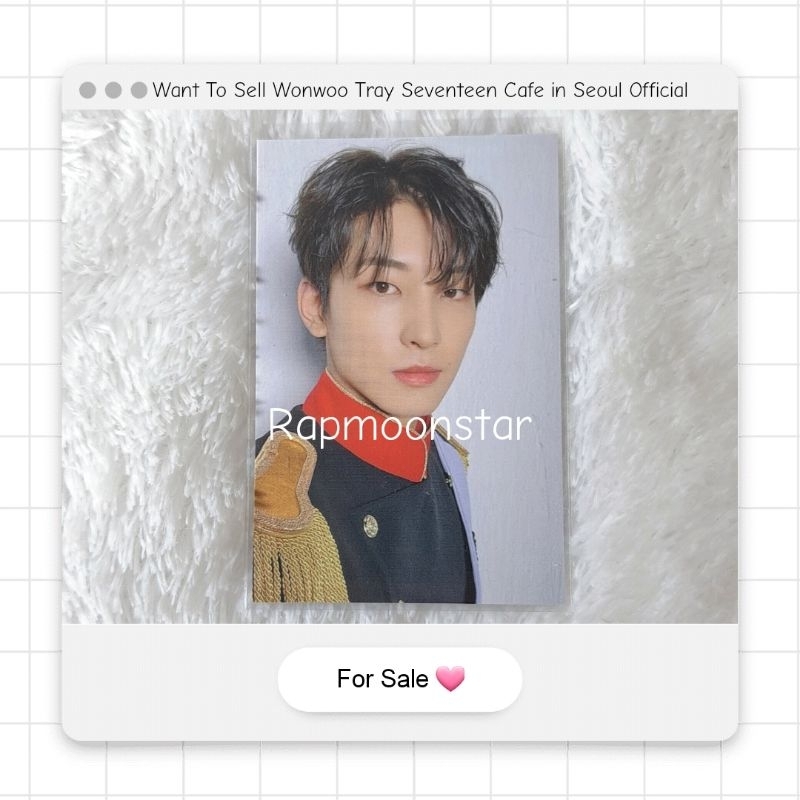 Jual [Baca Deskripsi] Photocard Wonwoo Tray Wonwoo Pangeran Seventeen Cafe in Seoul Official ...