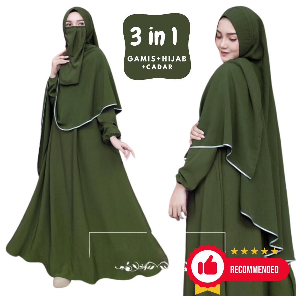Jual baju sar i terbaru set jilbab gamis set cadar | baju muslim wanita ...