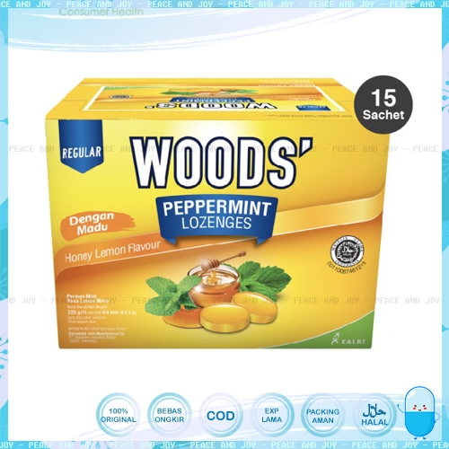 Jual PERMEN WOODS LOZENGES HONEY LEMON DUS ISI 15 SACHET RASA LEMON DAN ...