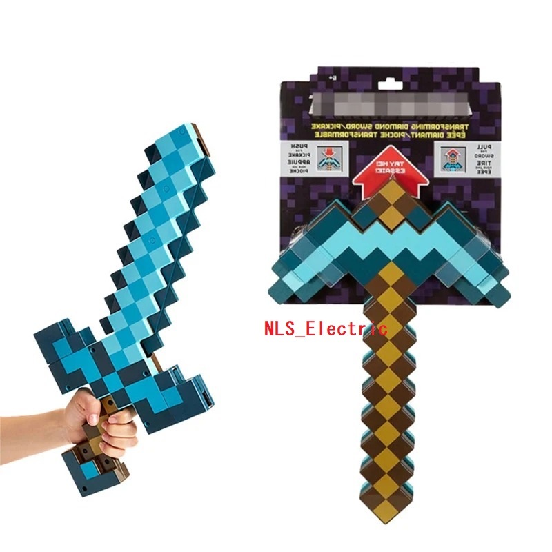 Jual Mainan Minecraft Transforming Diamond Sword / Pickaxe ITT Toys axe ...