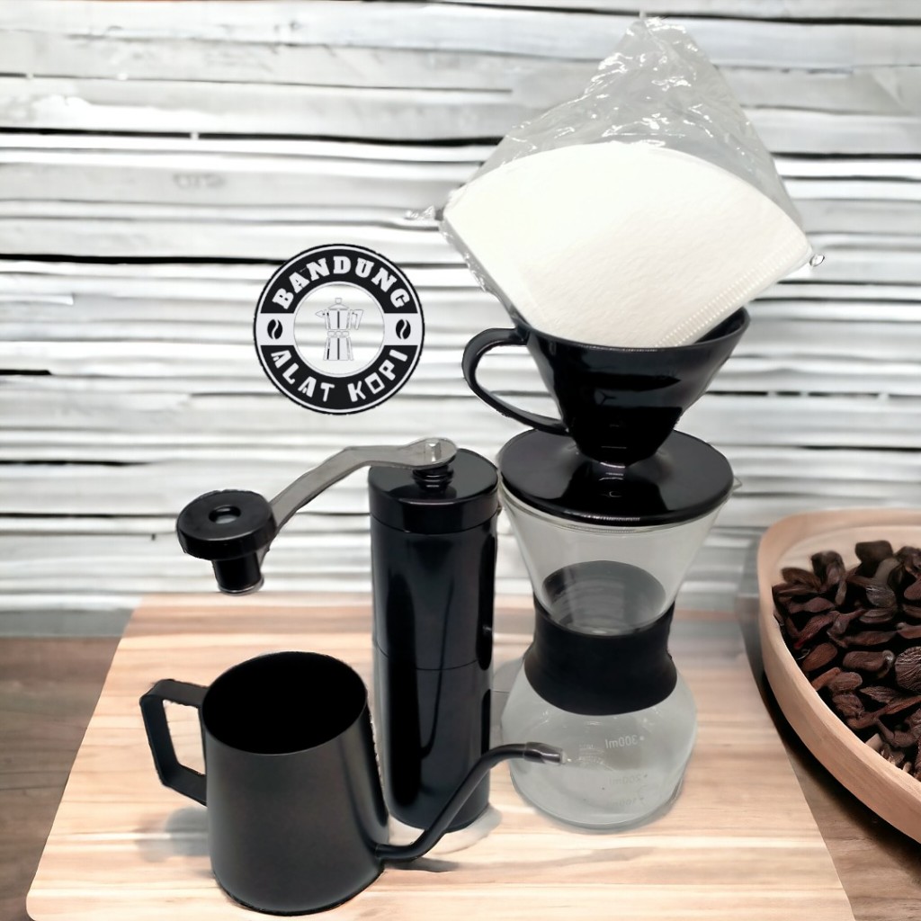 Jual paket alat kopi server chemex / alat seduh kopi manual v60 ...