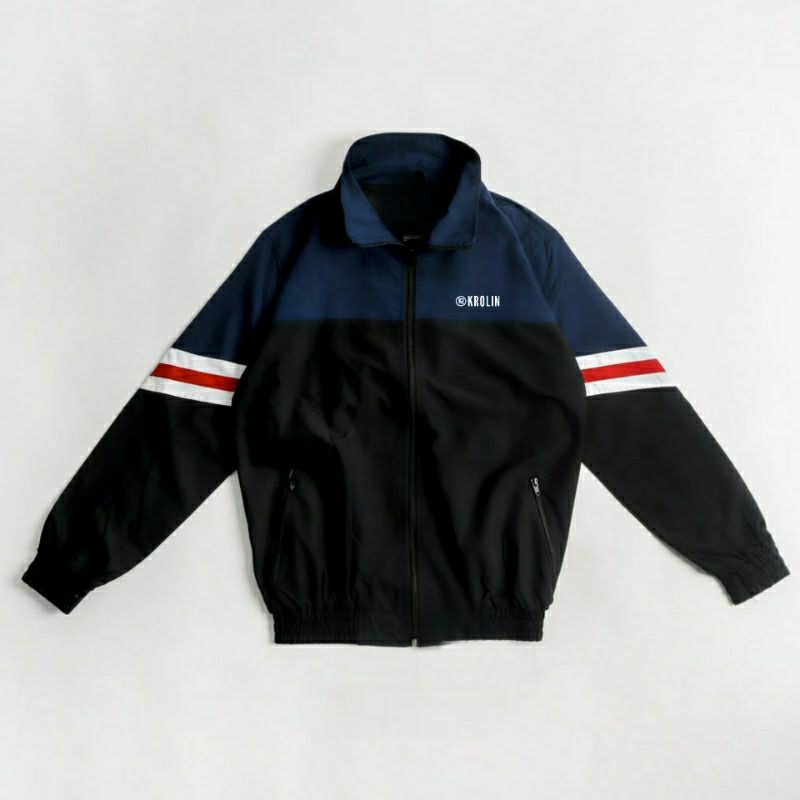 Jual VARSITY JAKET TRACKTOP JACKET VINTAGE Tracktop Suit BLACK NAVY ...