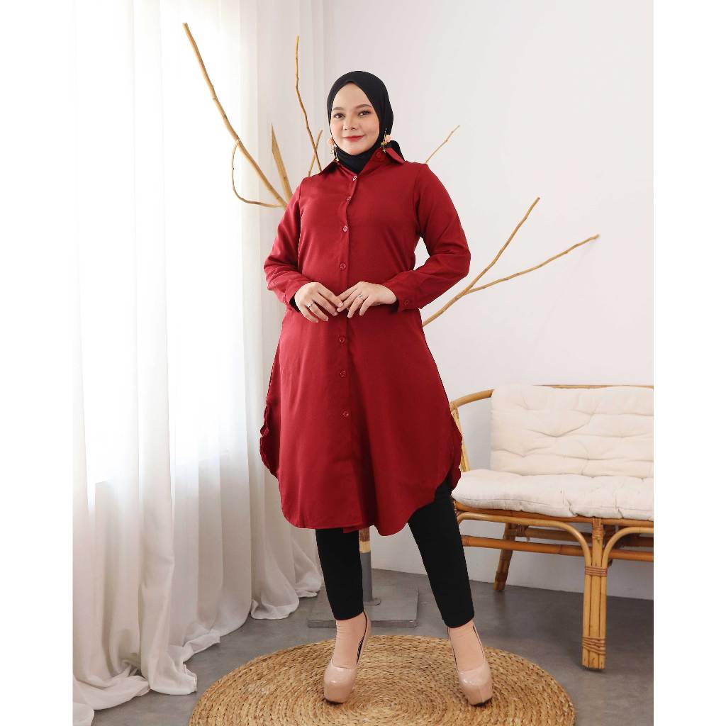 Jual Long Tunik Wanita Oval Murah 808 Mrs2 | Shopee Indonesia