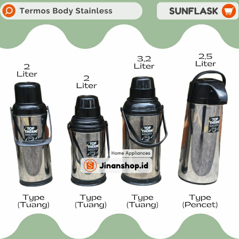 Jual Termos Air Panas Body Stainless 2 Liter, 2,5 Liter, 3,2 Liter ...
