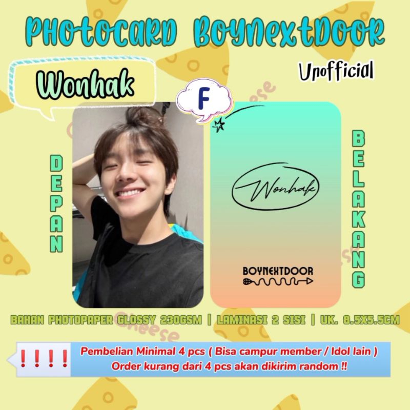 Jual Photocard BOYNEXTDOOR - WONHAK / Photocard Unofficial / Photocard ...