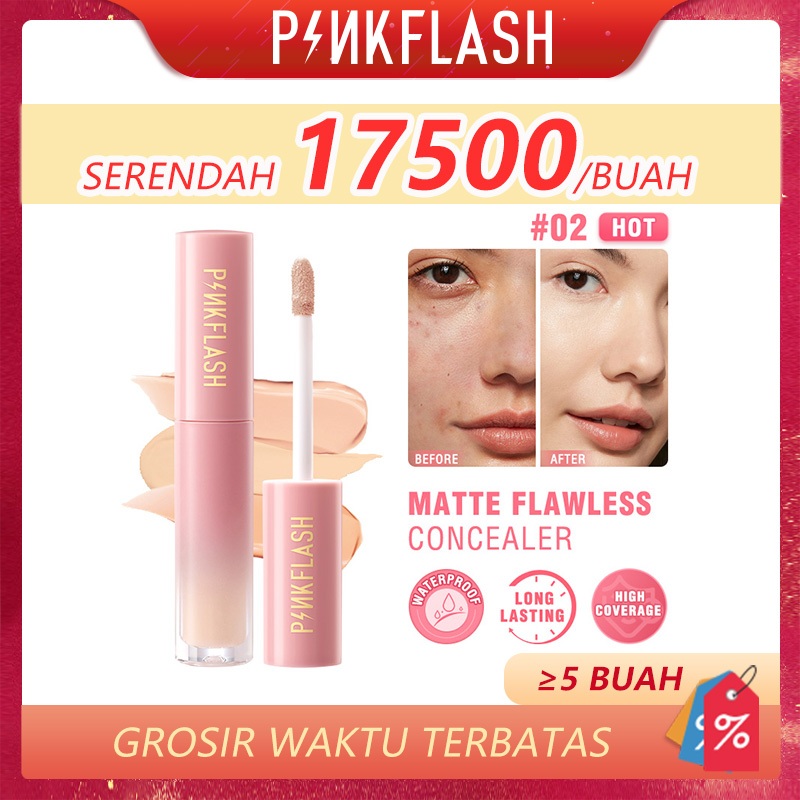 Jual PINKFLASH Liquid Concealer Full Coverage Tahan Air Tahan Lama #OhMyBreath Color Corrector ...