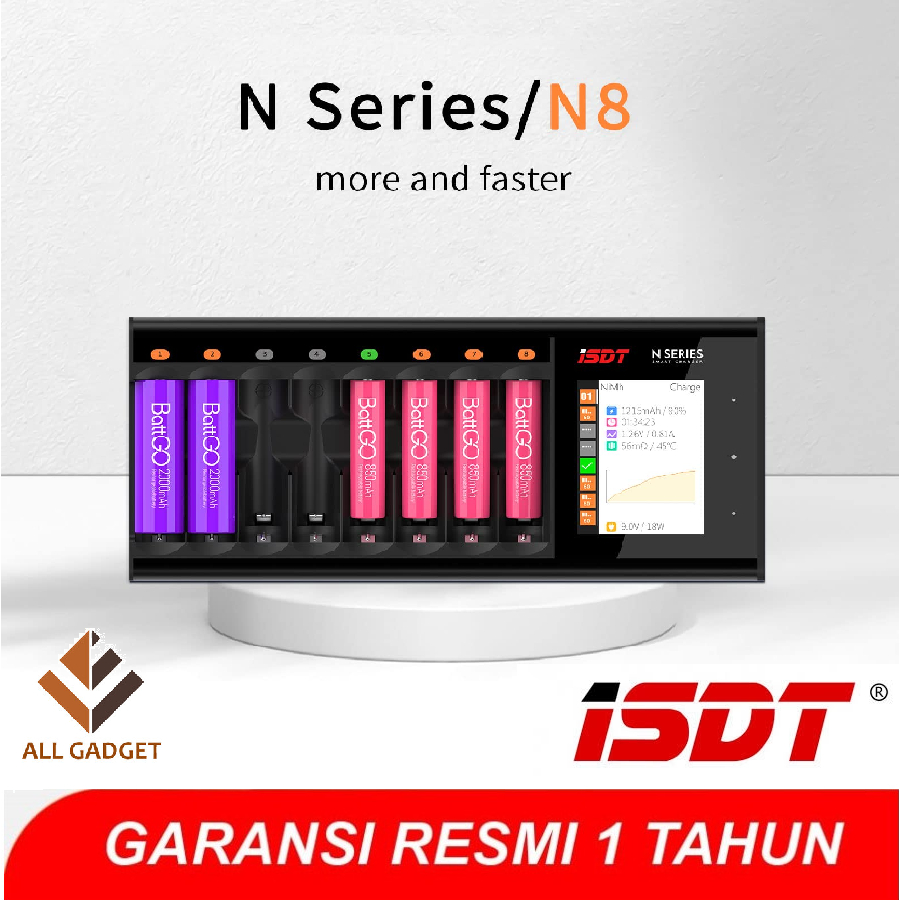 Jual ISDT N8 8 Slot N16 16Slot Smart Household Charger LCD Display Micro USB C Fast Charger ...
