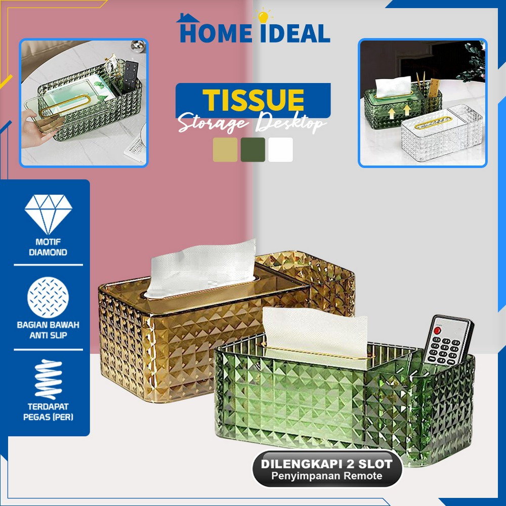 Jual Kotak Tisu Diamond Multifungsi dengan 2 Slot Penyimpanan Remote ...