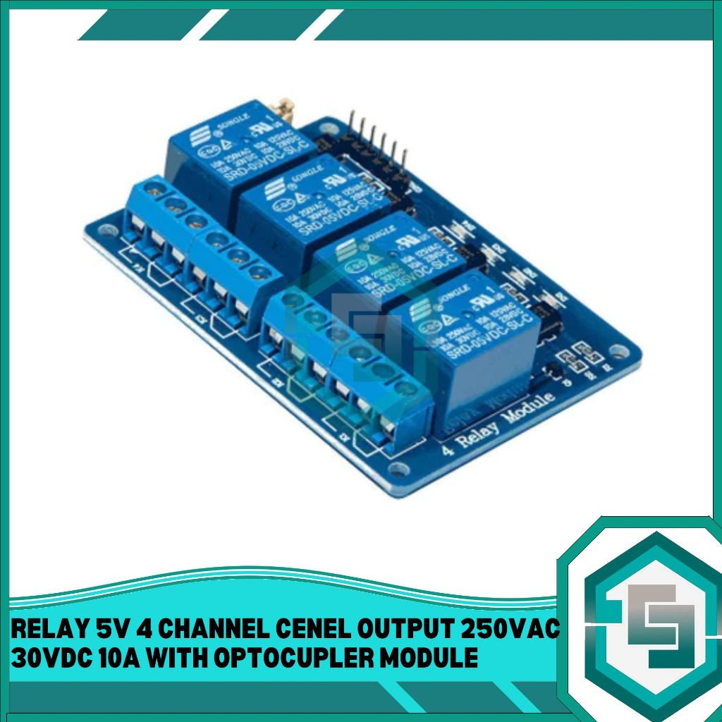Jual RELAY 5V 4 CHANNEL CENEL OUTPUT 250VAC 30VDC 10A WITH OPTOCUPLER ...