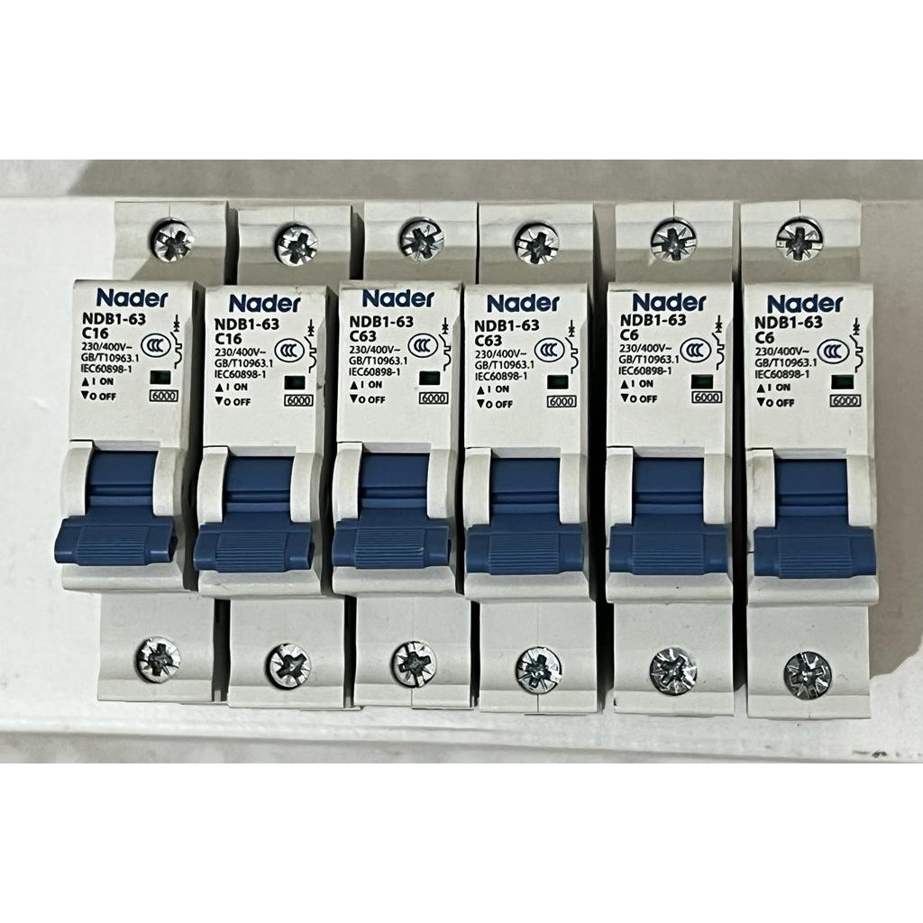 Jual MCB NADER NDB1-63 63A,16A,6A (6KA) | Shopee Indonesia