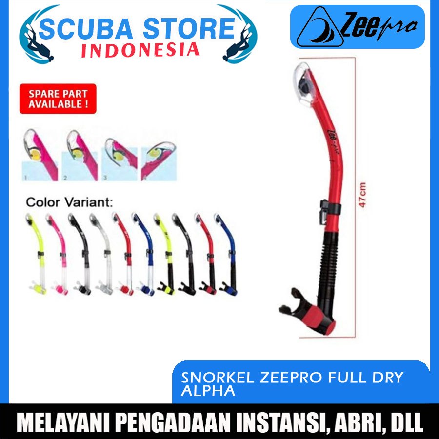 Jual Snorkel Full Dry Zeepro Alpha Selang Napas Snorkeling Snorkling ...
