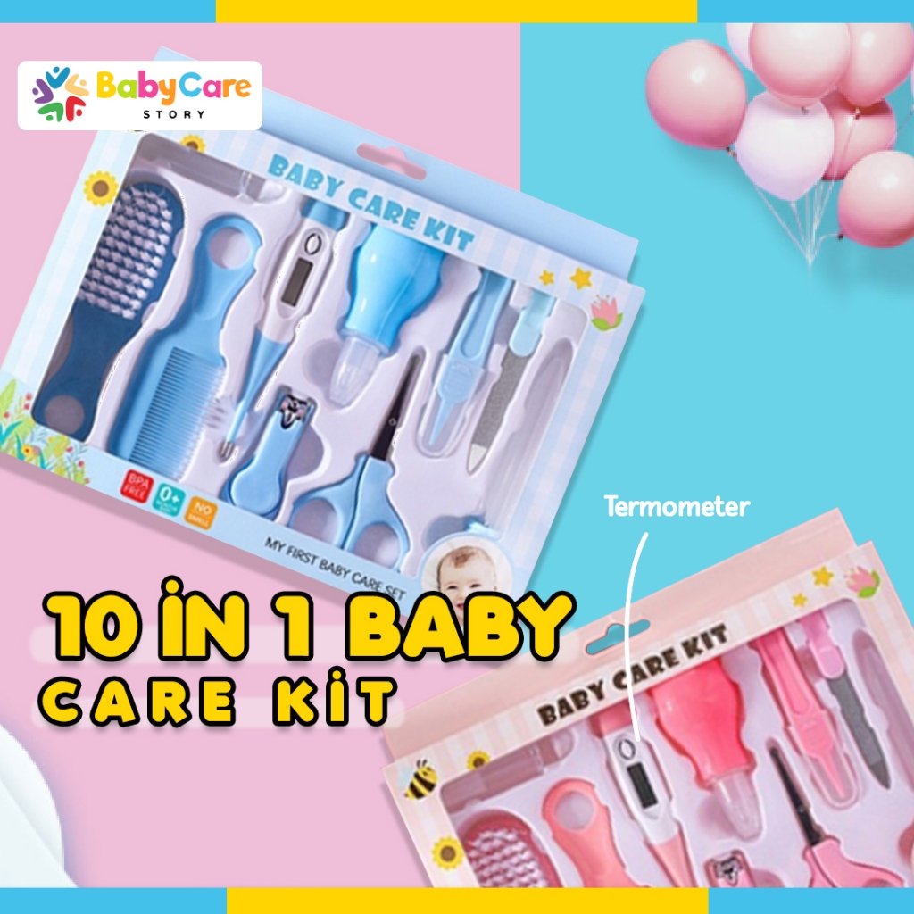 Jual BABY CARE NAIL KIT SETi 10in1 Termometer Sisir Gunting Bayi Hadiah ...