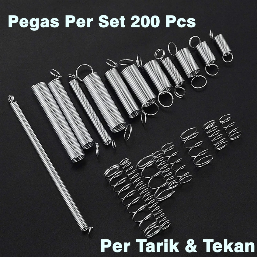 Jual Per Pegas Set 200 Pcs Extension And Compression Coil Spring Kit ...