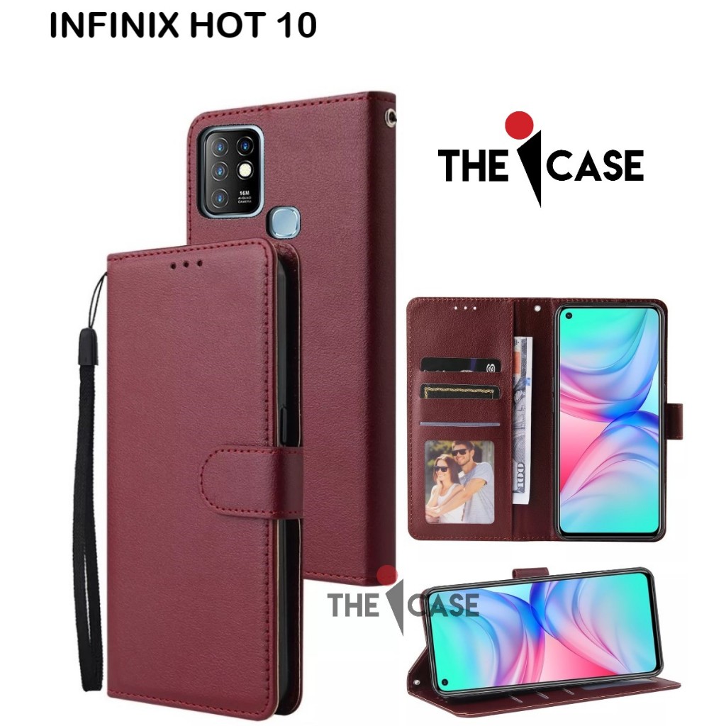 Jual Casing infinix hot 10 model flip buka tutup case kulit ada tempat ...