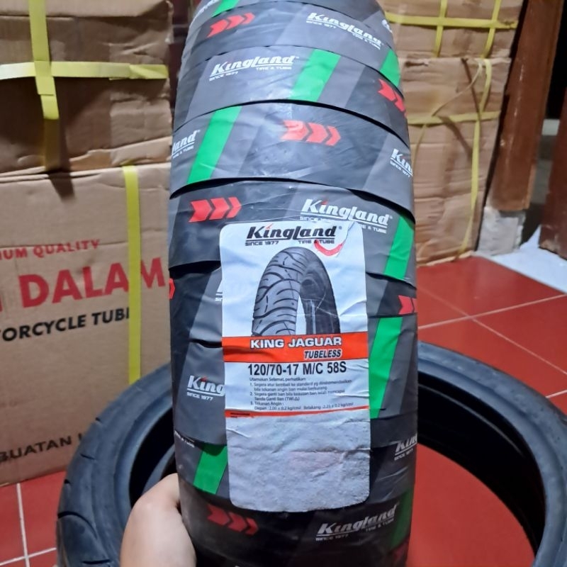 Jual ban luar Kingland 120/70-17 tubeless king jaguar | Shopee Indonesia