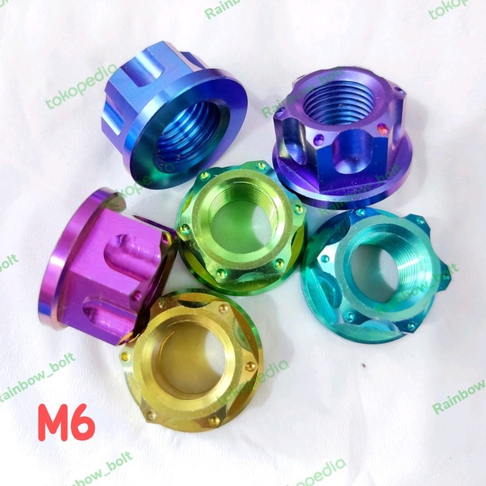 Jual Mur M6 drat 10 titanium Kualitas original titanium | Shopee Indonesia