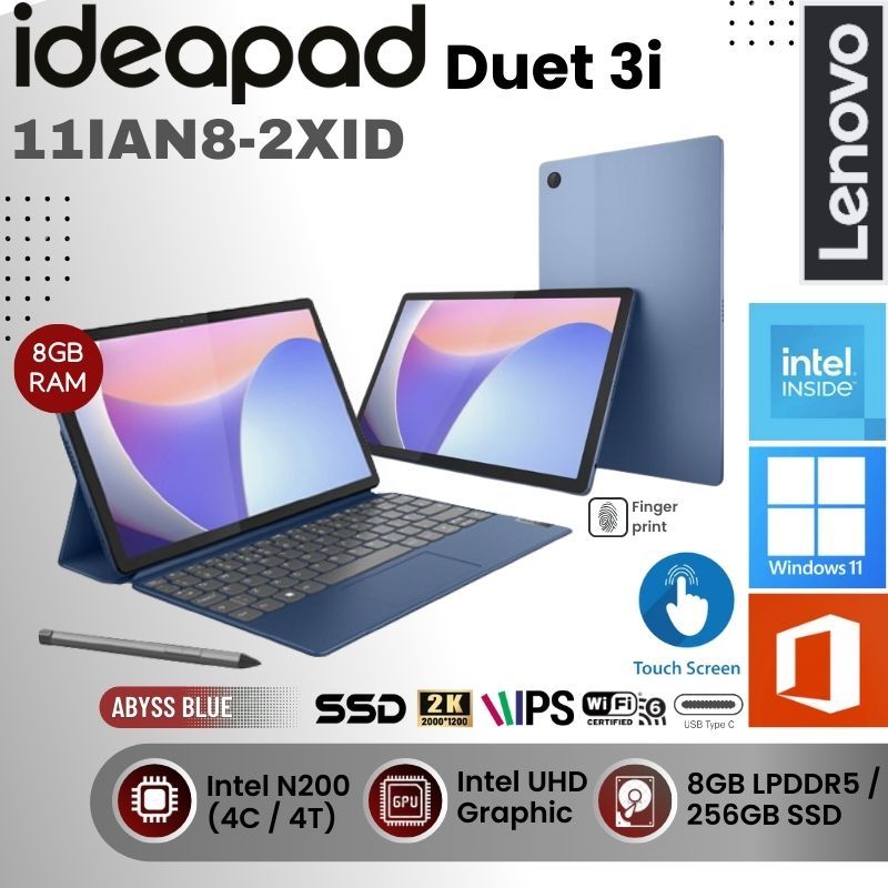 Jual Lenovo 2in1 IdeaPad Duet 3i 11IAN8 2XID Intel N200 Win11 8GB 256GB ...