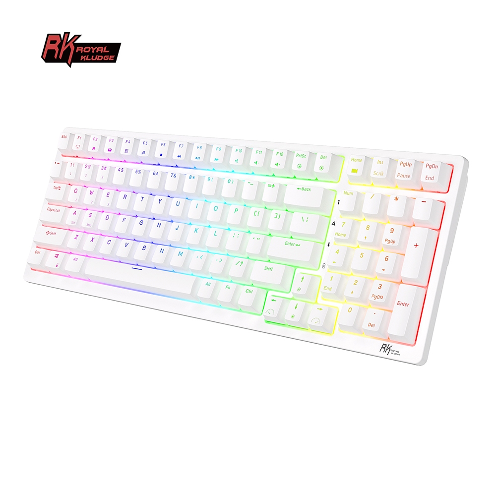 Jual Royal Kludge RK 98 White 100 Key Gaming Keyboard | Shopee Indonesia
