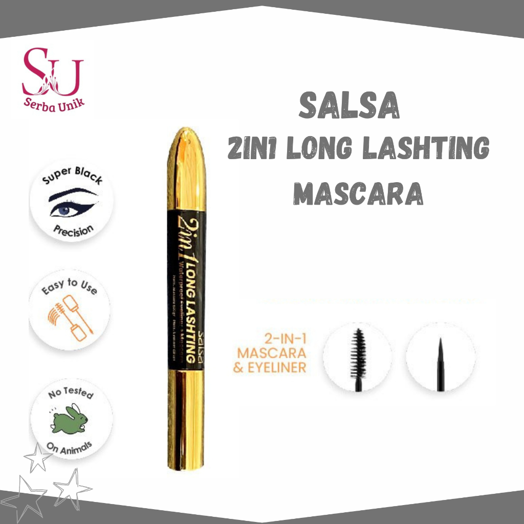 Jual Salsa 2 in 1 Long Lasting Waterproof Mascara & Eyeliner | Shopee ...