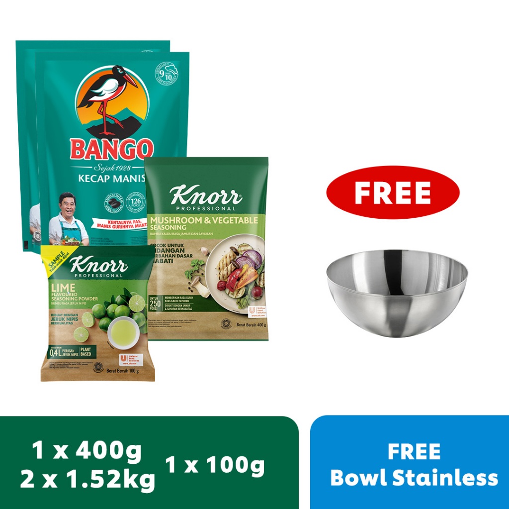 Jual Special Bundle Bango & Knorr Chicken Free Sample & Stainless Bowl ...