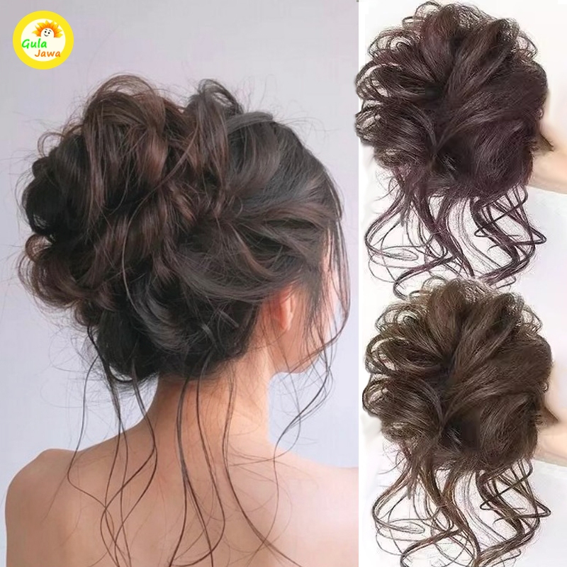 Jual Ikat Rambut Palsu Bun Wig Keriting Besar Ekor Urai Ponytail Model ...