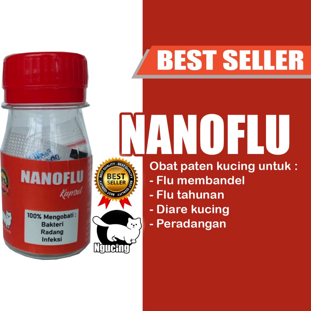 Jual NANO FLU obat kucing kapsul paten untuk flu diare flutd anabul gas ...