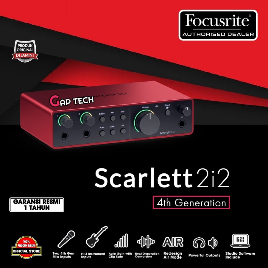 Jual Focusrite Scarlett 2i2 4th Gen 4 USB Audio Interface Soundcard ...