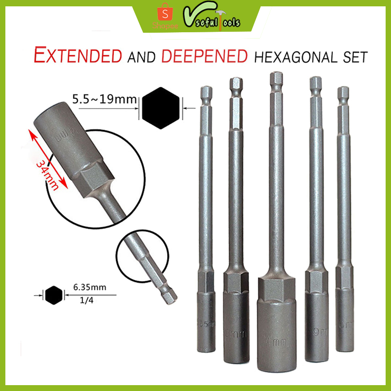 Jual Usefultools Adapter Soket Kunci Pas Extension Hex Nut Driver ...