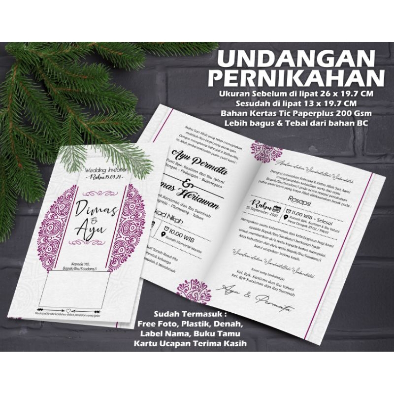 Jual undangan wedding, undangan pernikahan simpel warna soft | Shopee ...