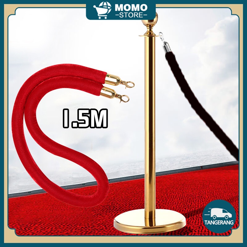 Jual 1.5m Tali Pembatas Antrian Warna Merah Atau Hitam Tali Pembatas ...