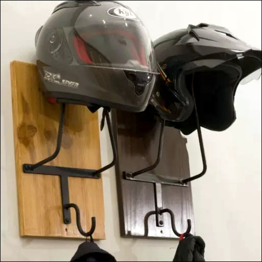 Jual Rak Helm Topi Hoodie Tas Serbaguna 3 Layer Horizontal Tempel ...