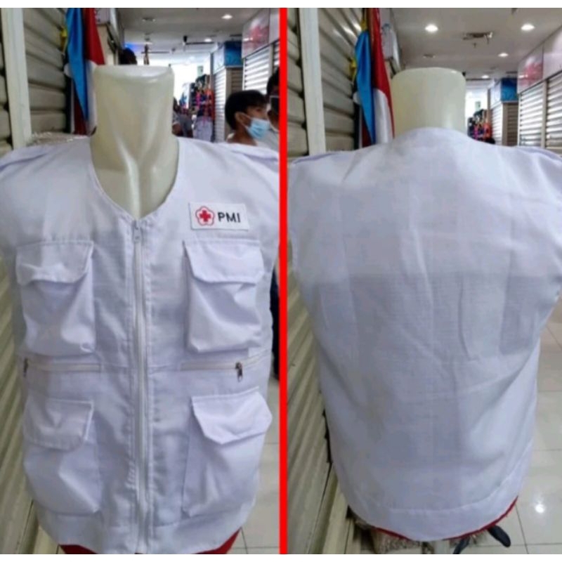 Jual vest rompi putih pmi#rompi pmi | Shopee Indonesia