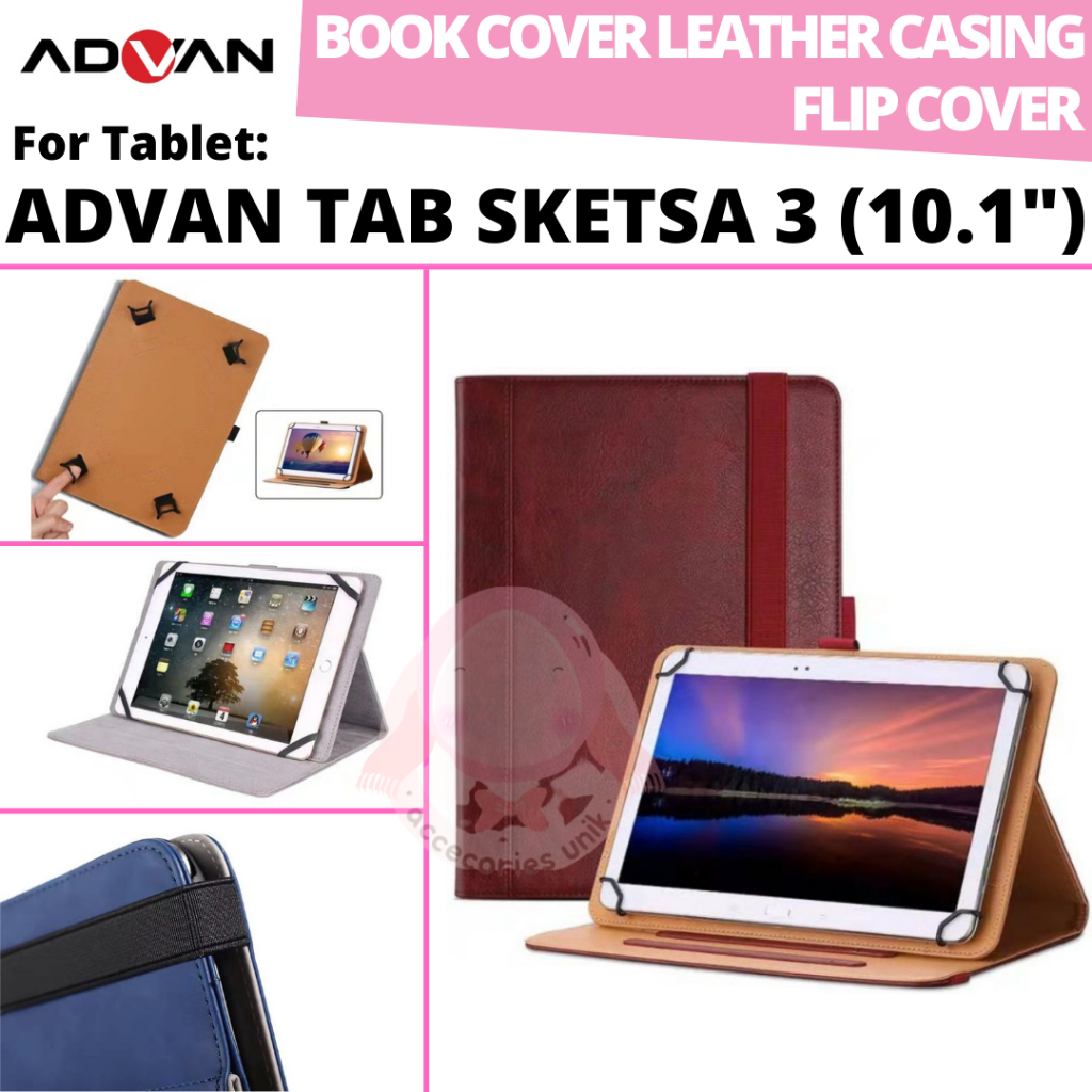 Jual Advan Tab Tablet Sketsa 3 10.1 Inch 2023 Leather Flip Book Cover ...
