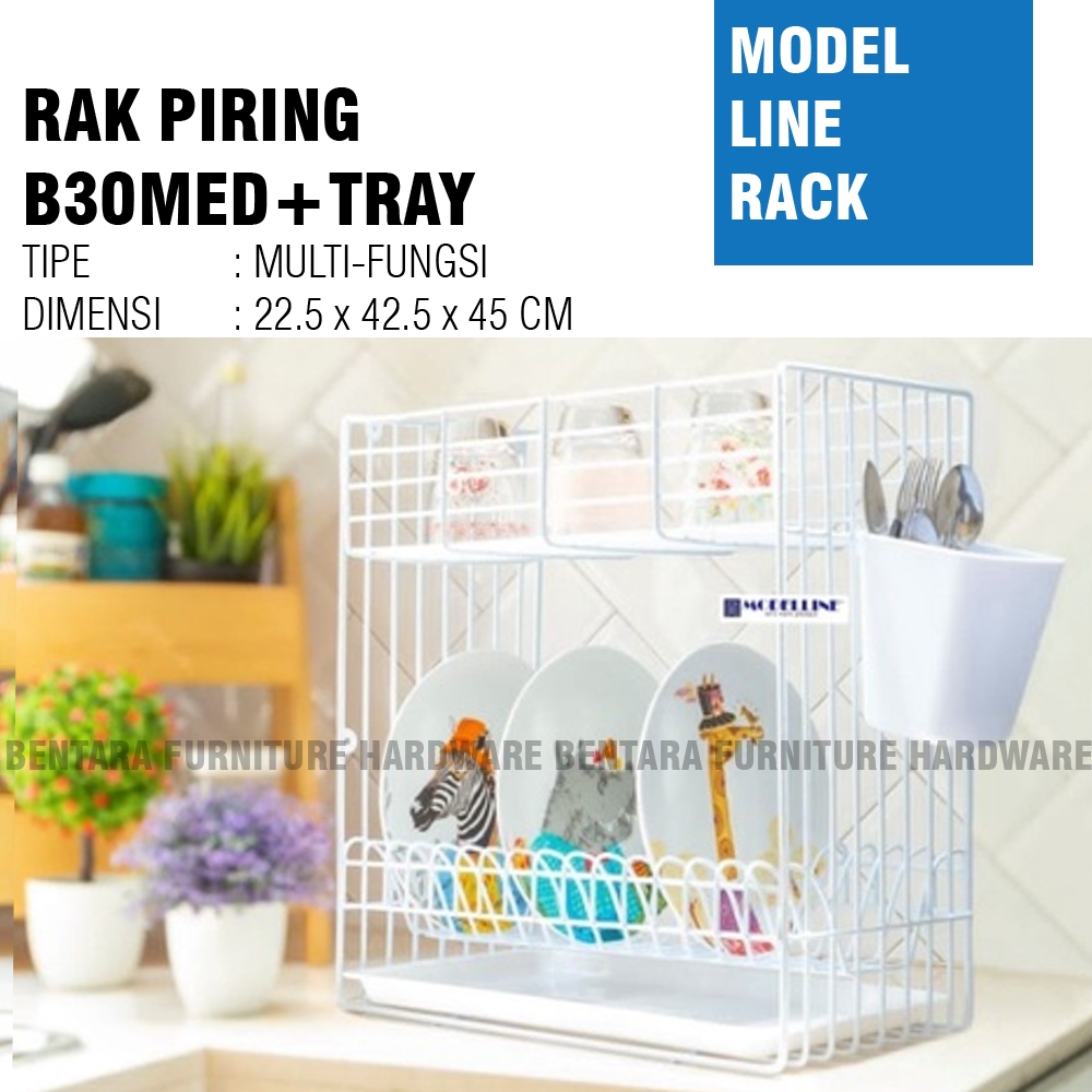 Jual MODELLINE B30MED+T / Rak Piring Mini 2 Susun Plus Tatakan DAPUR ...