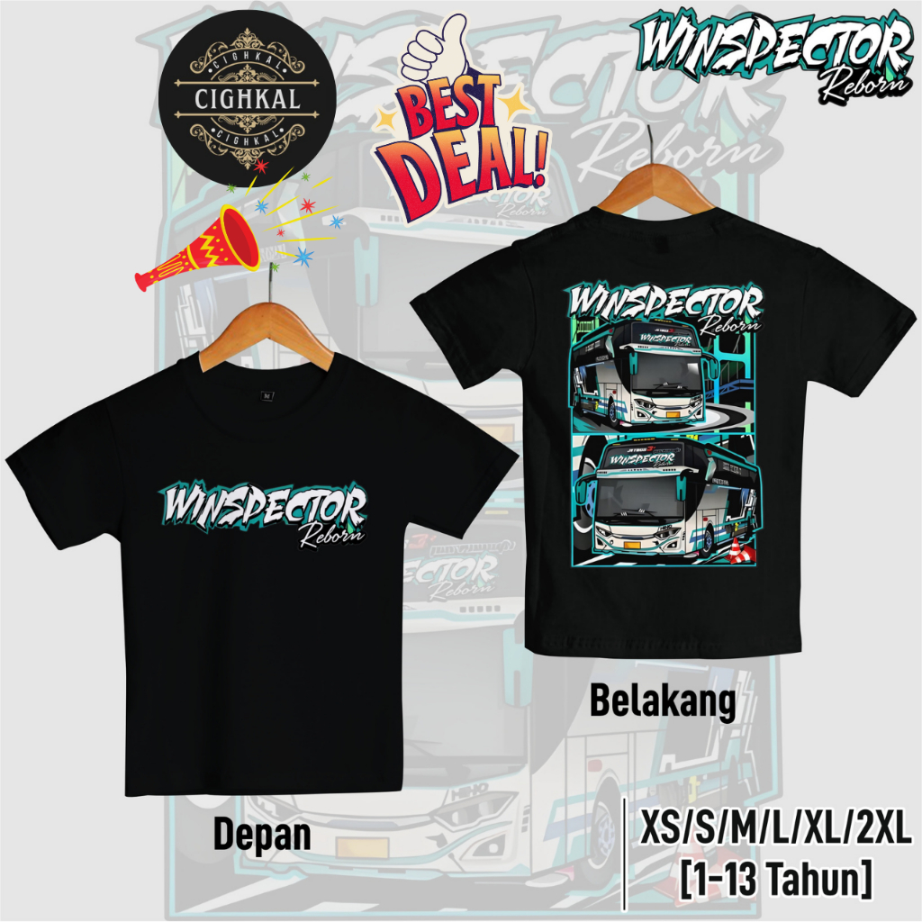 Jual KAOS PART 2 BUS TELOLET WINSPECTOR FREE STICKER | Shopee Indonesia