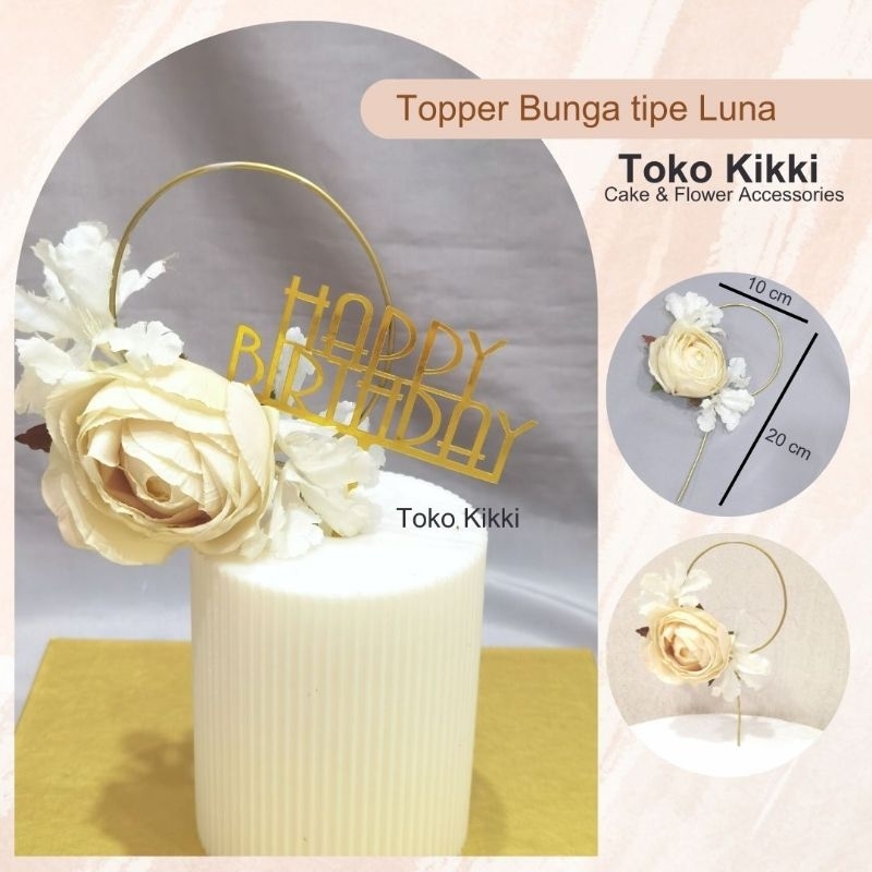 Jual Topper Bunga Kue Cake decorations kue ulang tahun hbd anniv ...