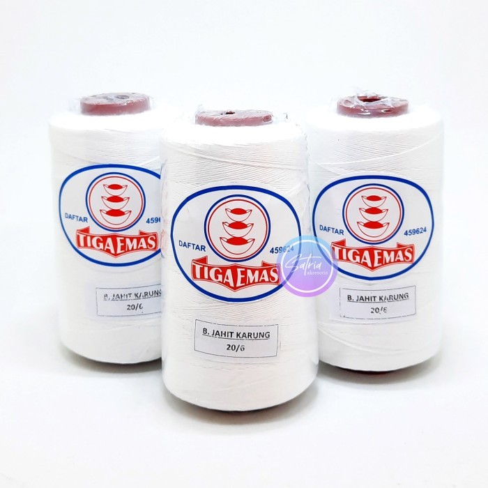 Jual Benang Jahit Karung TIGA EMAS 20/6 | per Pack 6 rol | Benang ...