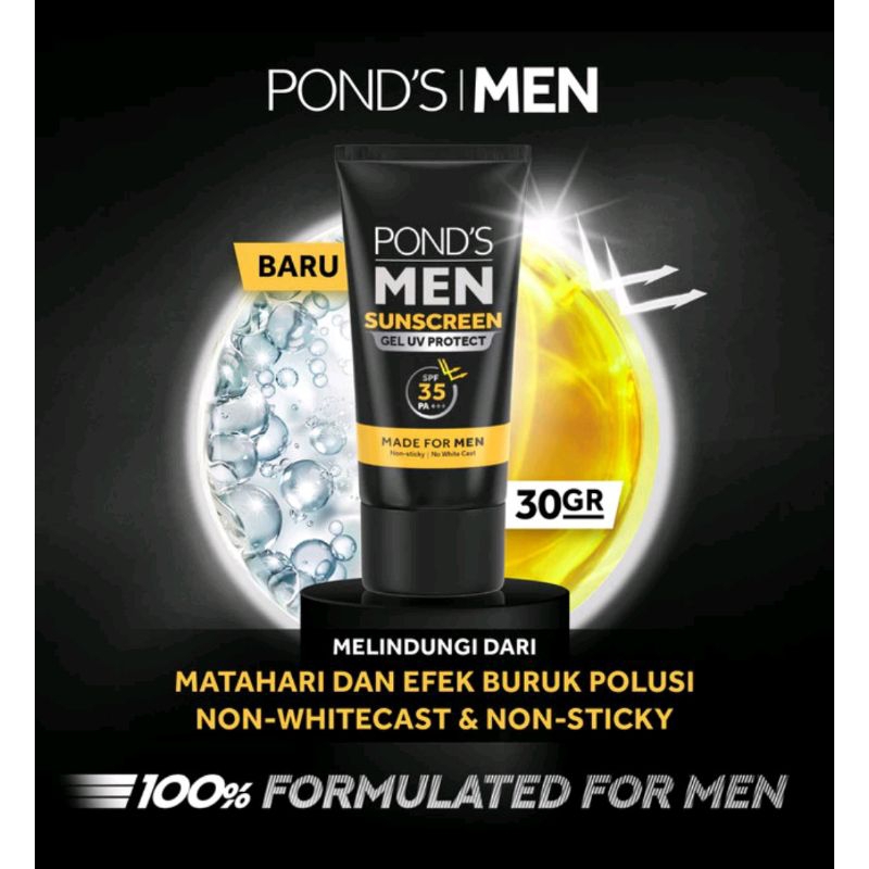 Jual Pond's Men Sunscreen Gel UV Protect SPF 35 PA+++ with Niacinamide ...