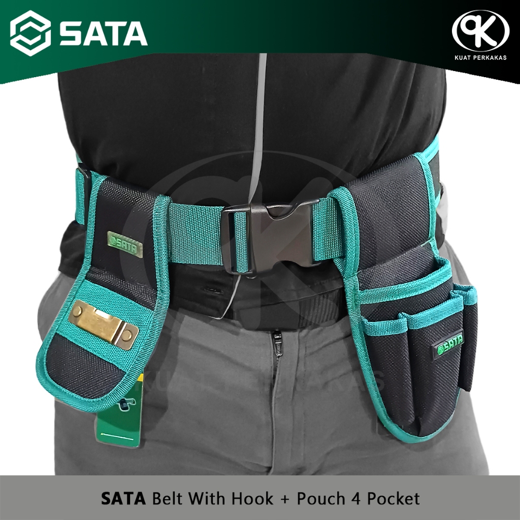 Jual SATA Belt With Hook / Ikat Pinggang Kerja Tukang + Pouch | Shopee ...