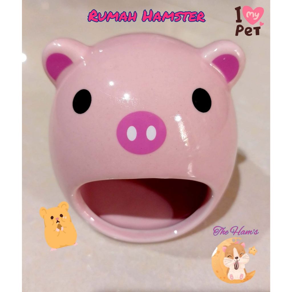 Jual (The Ham's) Rumah Hamster / Hideout Hamster keramik Motif Piglet ...