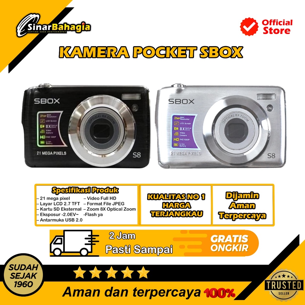 Jual kamera pocket sbox s8 kamera saku | Shopee Indonesia