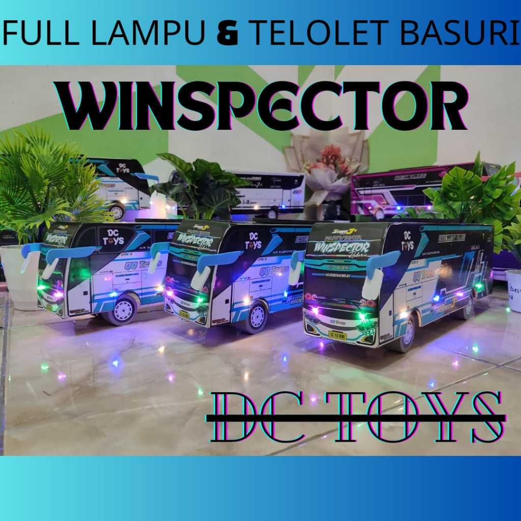 Jual MAINAN MINIATUR BUS TELOLET BASURI WINSPECTOR QQ TRANS FULL LAMPU ...